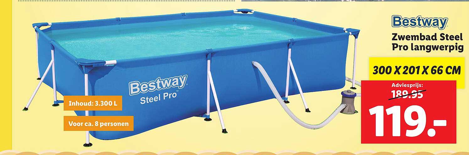 Bestway Zwembad Steel Pro Langwerpig Aanbieding bij Lidl - 1Folders.nl
