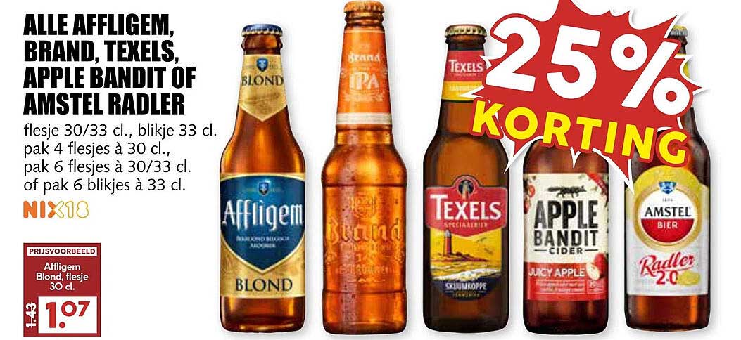 Alle Affligem, Brand, Texels, Apple Bandit Of Amstel Radler Aanbieding ...