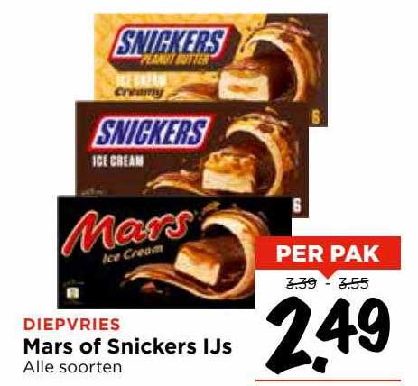Mars Of Snickers Ijs Aanbieding bij Vomar - 1Folders.nl