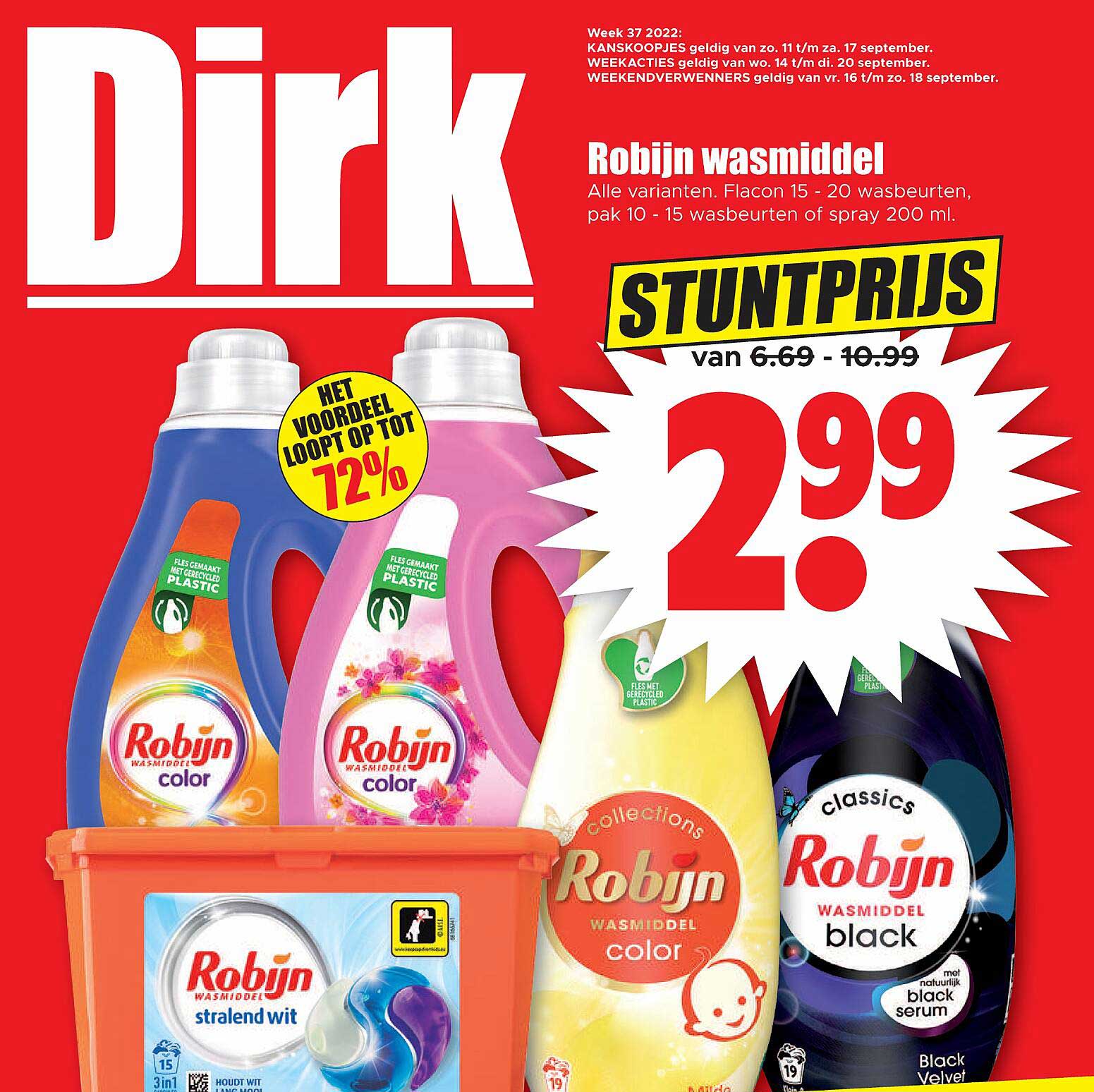 Robijn Wasmiddel Aanbieding bij Dirk - 1Folders.nl