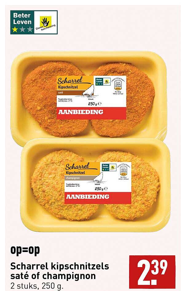 Scharrel Kipschnitzels Saté Of Champignon Aanbieding bij ALDI - 1Folders.nl