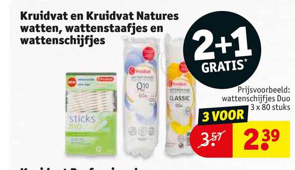 Kruidvat En Kruidvat Natures Watten, Wattenstaafjes En Wattenschijfjes ...