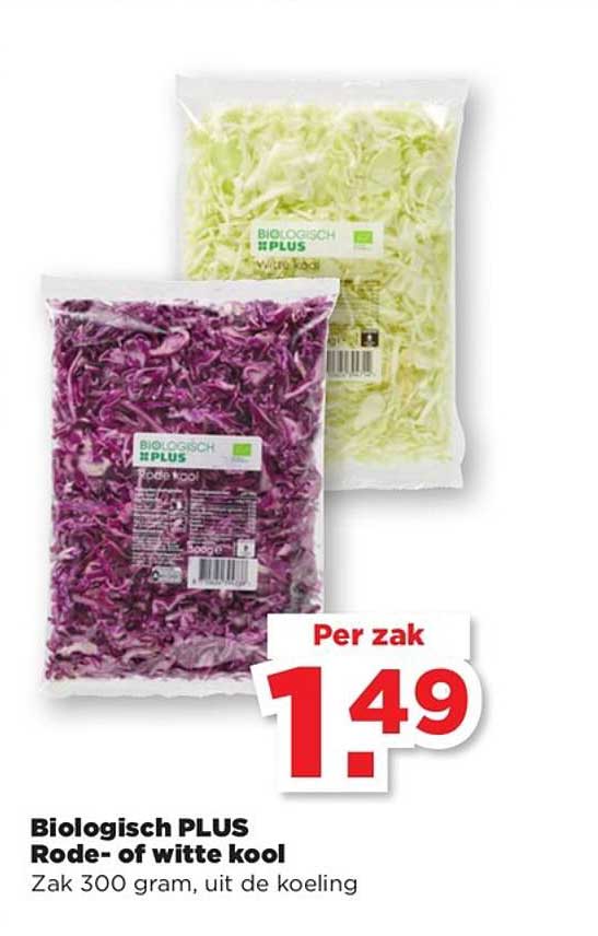Biologisch PLUS Rode- Of Witte Kool Aanbieding bij PLUS - 1Folders.nl