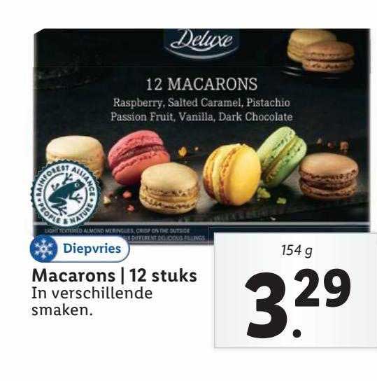 Deluxe Macarons | 12 Stuks Aanbieding bij Lidl - 1Folders.nl