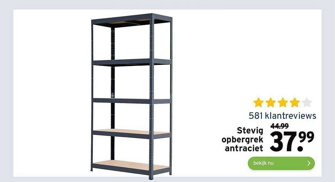 Stevig Opbergrek Antraciet Aanbieding bij GAMMA - 1Folders.nl