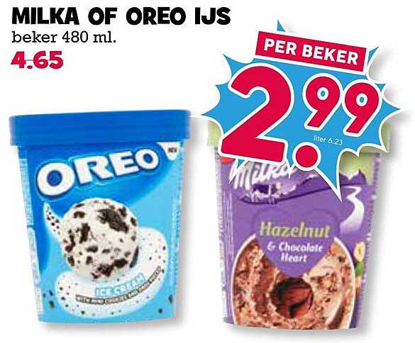 Milka Of Oreo Ijs Aanbieding bij Boon's Markt - 1Folders.nl