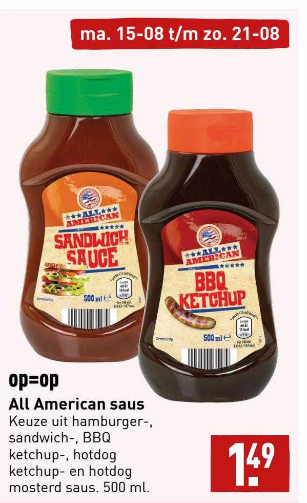 All American Saus Aanbieding bij ALDI - 1Folders.nl