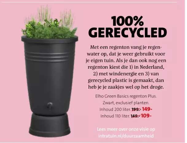 Ellho Green Basics Regenton Plus Aanbieding bij Intratuin - 1Folders.nl