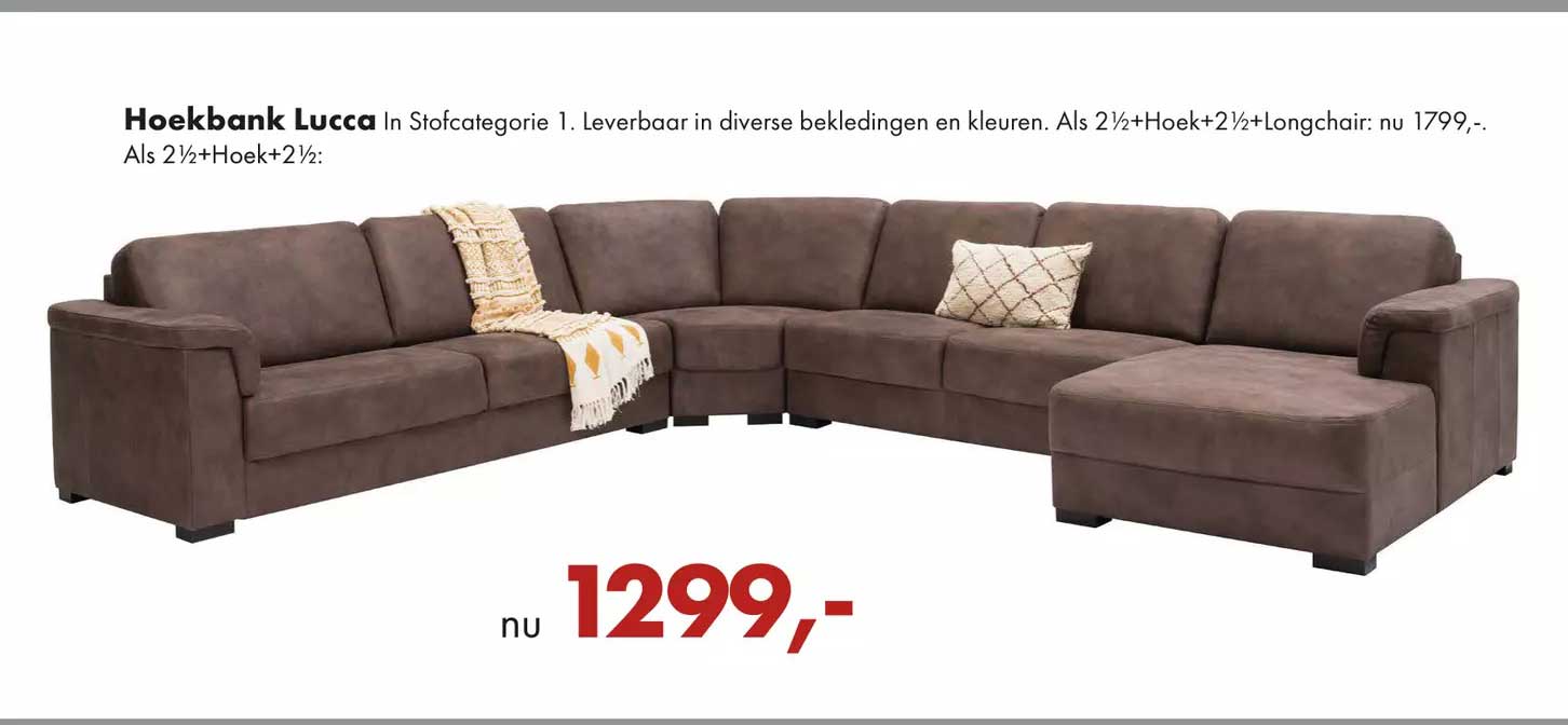 Hoekbank Lucca Aanbieding bij Woonsquare - 1Folders.nl