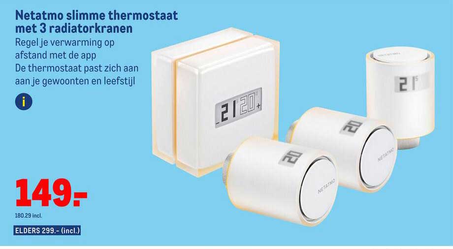 Netatmo Slimme Thermostaat Met 3 Radiatorkranen Aanbieding bij Makro ...