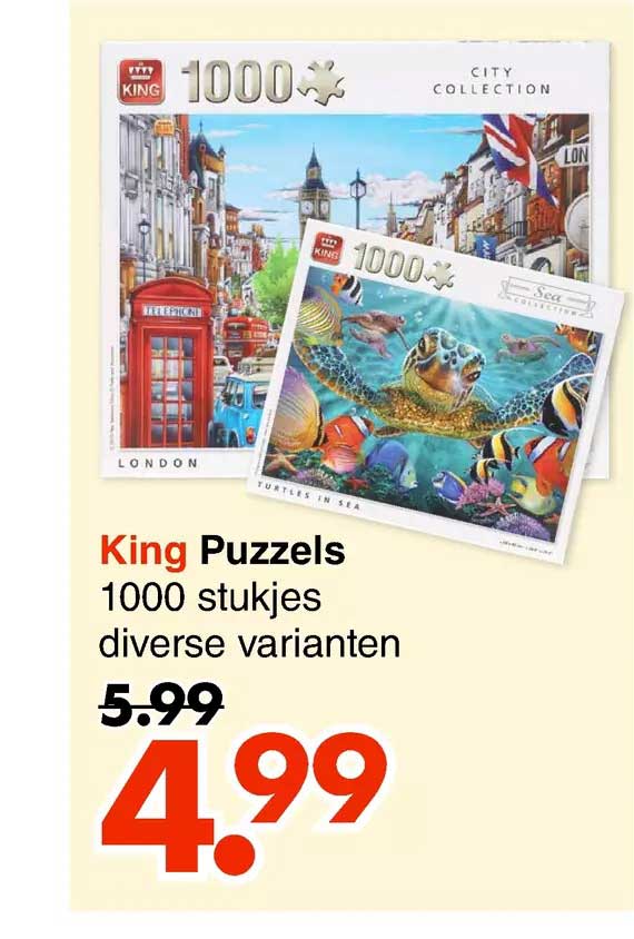 King Puzzels 1000 Stukjes Aanbieding bij Wibra - 1Folders.nl