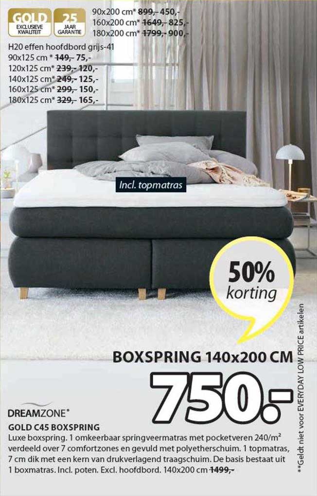 Dreamzone Gold C45 Boxspring 50% Korting Aanbieding bij Jysk - 1Folders.nl