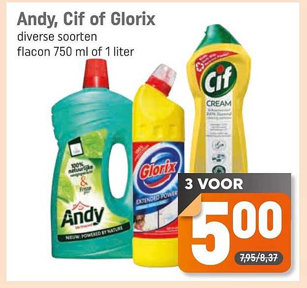 Andy, Cif Of Glorix Aanbieding bij Dagwinkel - 1Folders.nl