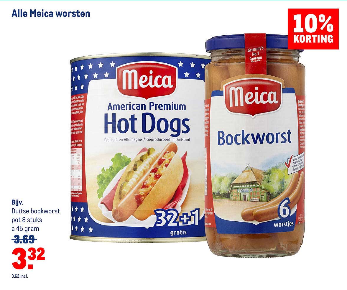 Alle Meica Worsten 10% Korting Aanbieding bij Makro - 1Folders.nl
