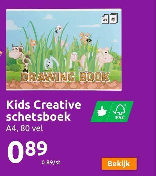 Kids Creative Schetsboek Aanbieding bij Action - 1Folders.nl