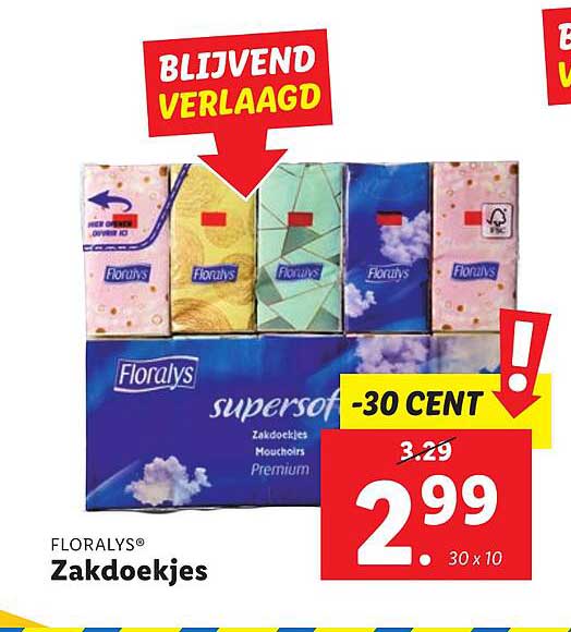 Floralys® Zakdoekjes Aanbieding bij Lidl - 1Folders.nl