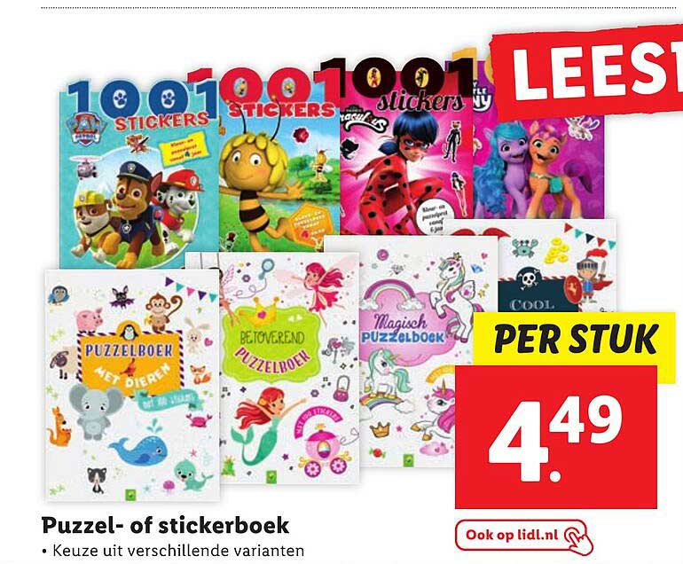 Puzzel- Of Stickerboek Aanbieding bij Lidl - 1Folders.nl