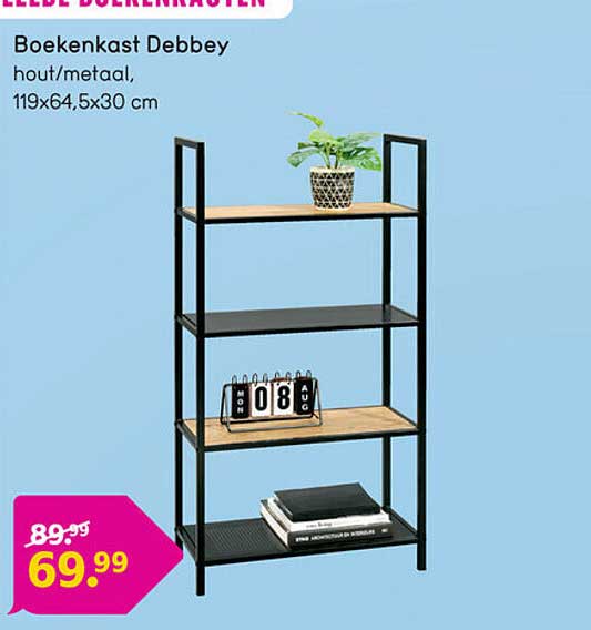 Boekenkast Debbey Aanbieding bij Leen Bakker - 1Folders.nl