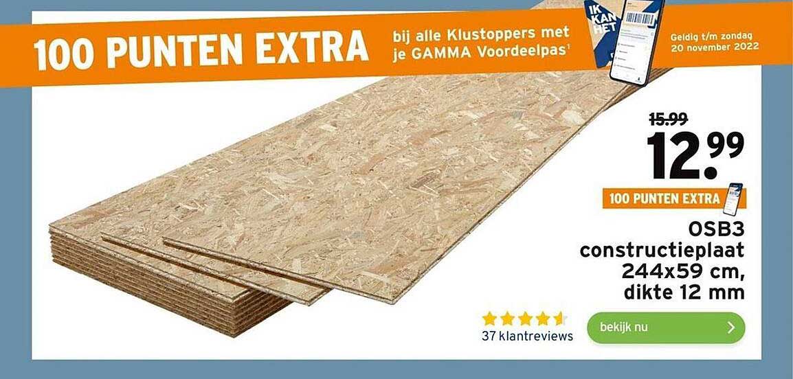 OSB3 Constructieplaat 244x59 Cm, Diket 12 Mm Aanbieding bij GAMMA ...