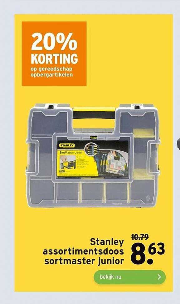 Stanley Assortimentsdoos Sortmaster Junior 20% Korting Aanbieding bij ...