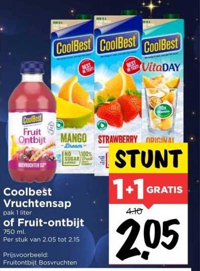 Coolbest Vruchtensap Of Fruit-Ontbijt Aanbieding bij Vomar - 1Folders.nl