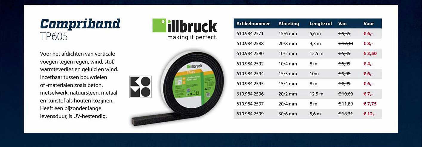 Illbruck Compriband TP605 Aanbieding bij Provak - 1Folders.nl