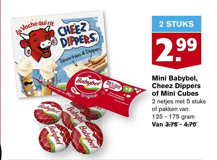 Mini Babybel, Cheez Dippers Of Mini Cubes Aanbieding bij Hoogvliet ...