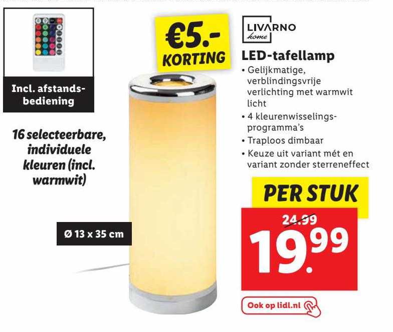Livarno Home LED-Tafellamp Aanbieding bij Lidl - 1Folders.nl