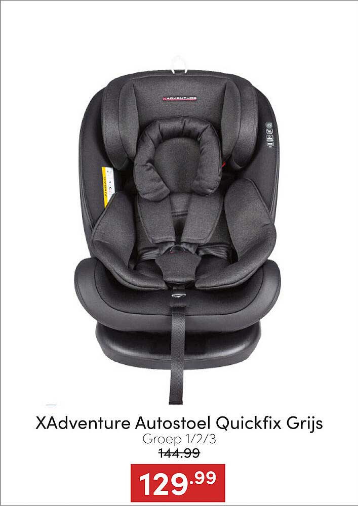 XAdventure Autostoel Quickfix Grijs Aanbieding bij Baby & Tiener - 1Folders.nl