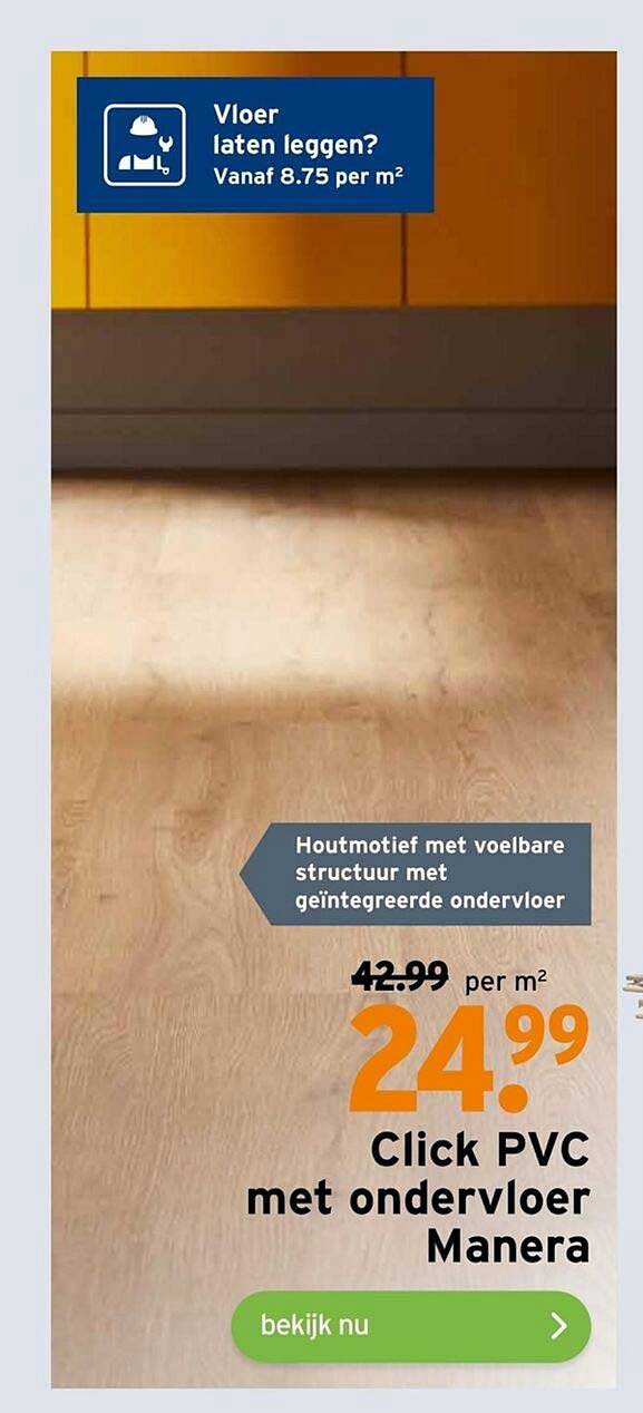 Click PVC Met Ondervloer Manera Aanbieding bij GAMMA - 1Folders.nl
