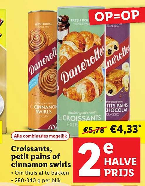 Danerolles Croissants, Petit Pains Of Cinnamon Swirls Aanbieding bij ...