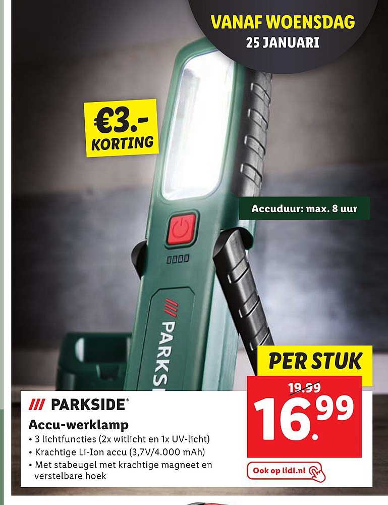 Parkside Accu-Werklamp Aanbieding bij Lidl - 1Folders.nl