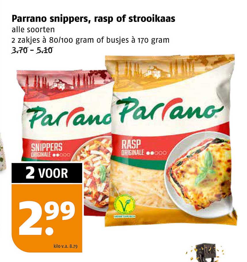 Parrano Snippers, Rasp Of Strooikaas Aanbieding bij Poiesz - 1Folders.nl