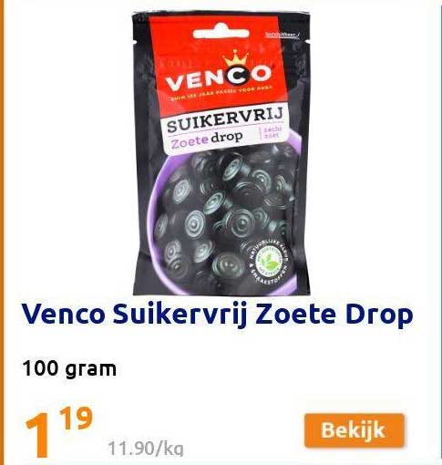 Venco Suikervrij Zoete Drop Aanbieding bij Action - 1Folders.nl