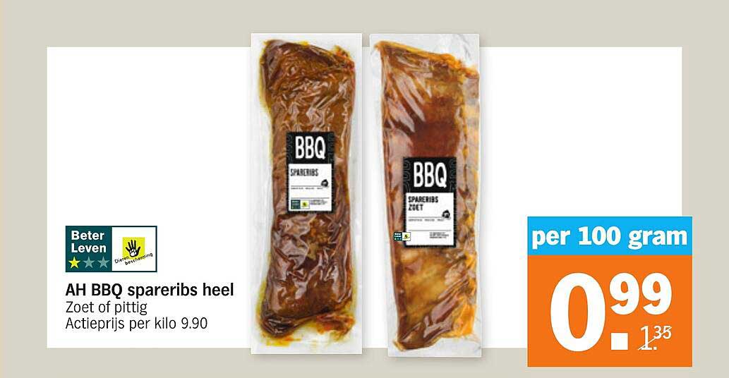 AH BBQ Spareribs Heel Aanbieding bij Albert Heijn - 1Folders.nl