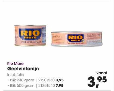 Rio Mare Geelvintonijn In Olijfolie Aanbieding bij HANOS - 1Folders.nl