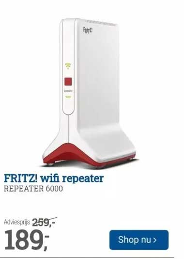 Fritz! Wifi Repeater Repeater 6000 Aanbieding bij BCC - 1Folders.nl