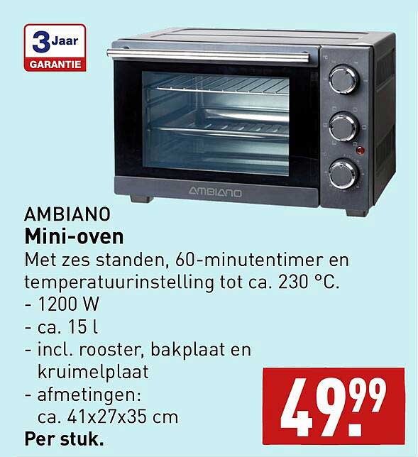 Ambiano Mini-Oven Aanbieding bij ALDI - 1Folders.nl