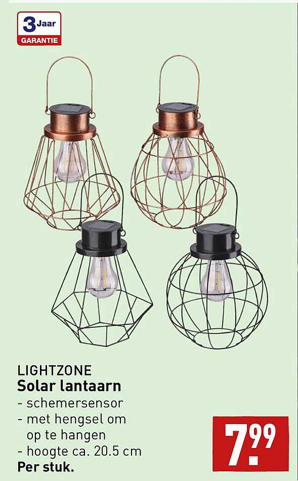 Lightzone Solar Lantaarn Aanbieding bij ALDI - 1Folders.nl