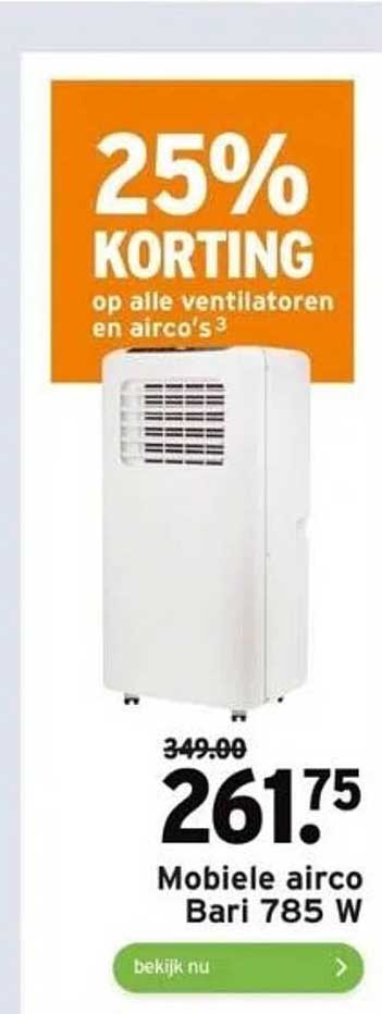 Mobiele Airco Bari 785 W Aanbieding bij GAMMA - 1Folders.nl