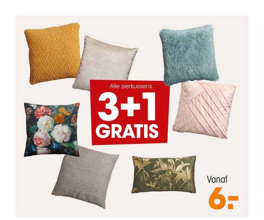 Alle Sierkussens 3+1 Gratis Aanbieding bij Kwantum - 1Folders.nl