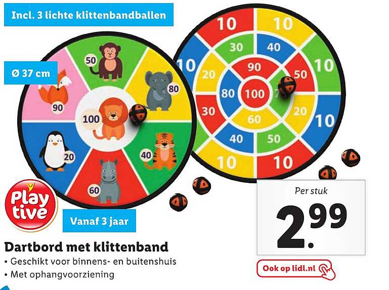 Playtive Dartbord Met Klittenband Aanbieding bij Lidl - 1Folders.nl Playtive Dartbord Met Klittenband Aanbieding bij Lidl - 1Folders.nl