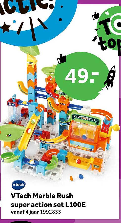 VTech Marble Rush Super Action Set L100E Aanbieding bij Intertoys ...