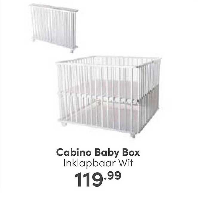 Cabino Baby Box Inklapbaar Wit Aanbieding bij Baby & Tiener - 1Folders.nl