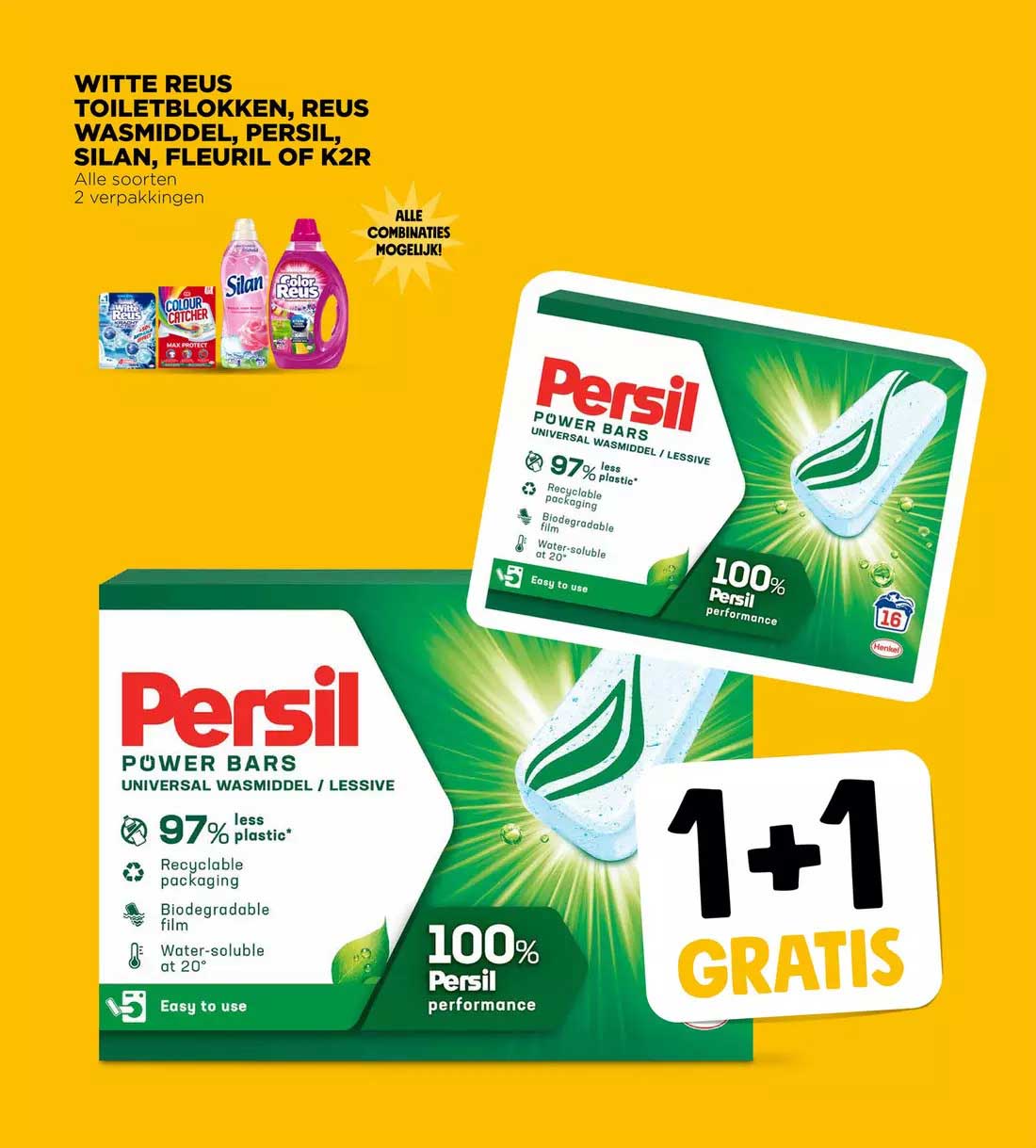 Witte Reus Toiletblokken, Reus Wasmiddel, Persil, Silan, Fleuril Of K2r ...