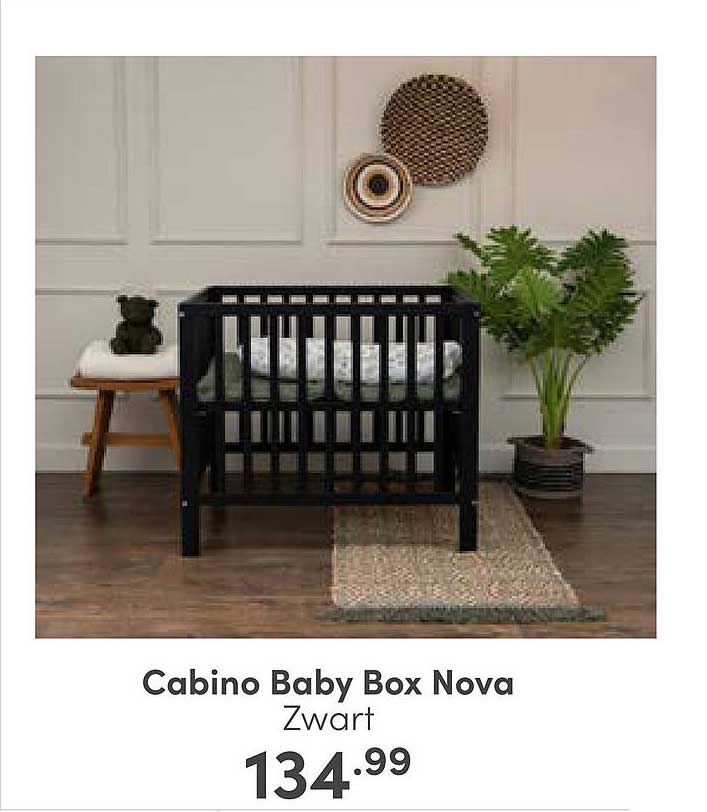 Cabino Baby Box Nova Zwart Aanbieding bij Baby & Tiener - 1Folders.nl