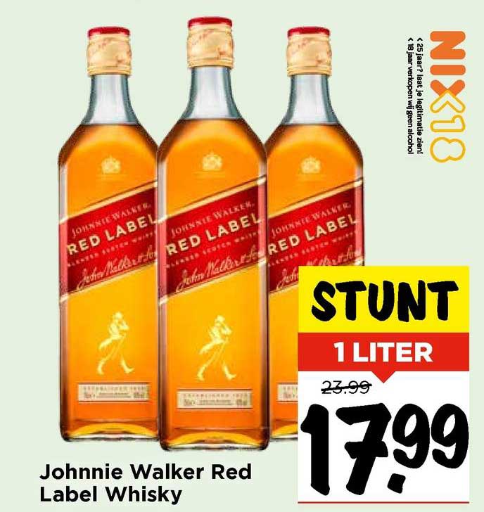 Johnnie Walker Red Label Whisky Aanbieding bij Vomar - 1Folders.nl