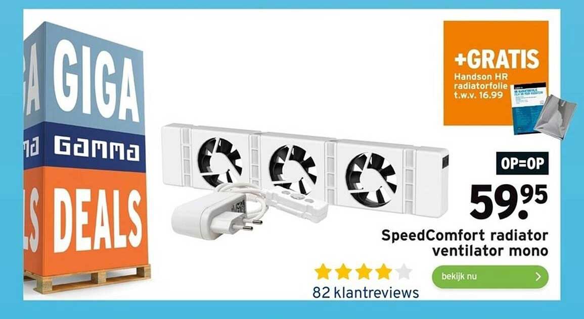 SpeedComfort Radiator Ventilator Mono Aanbieding bij GAMMA - 1Folders.nl