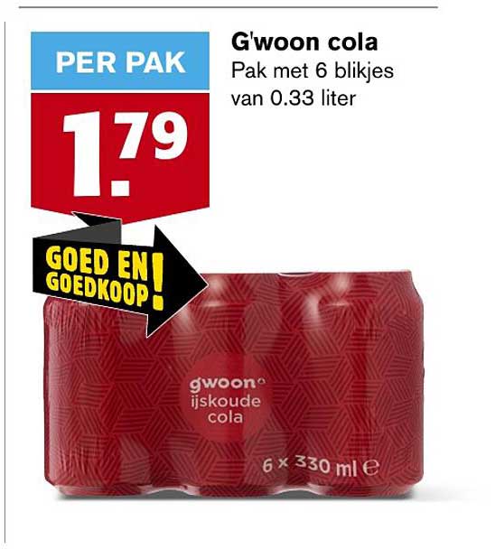 G'woon Cola Aanbieding bij Hoogvliet - 1Folders.nl