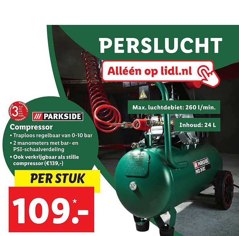 Parkside Compressor Aanbieding bij Lidl - 1Folders.nl